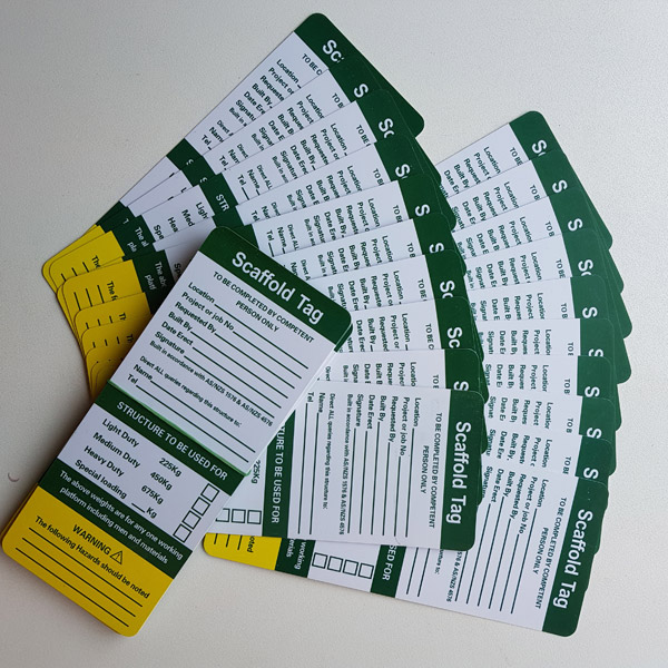 Pack of 100 Scaffold Tag Inserts – Complete Scaffold
