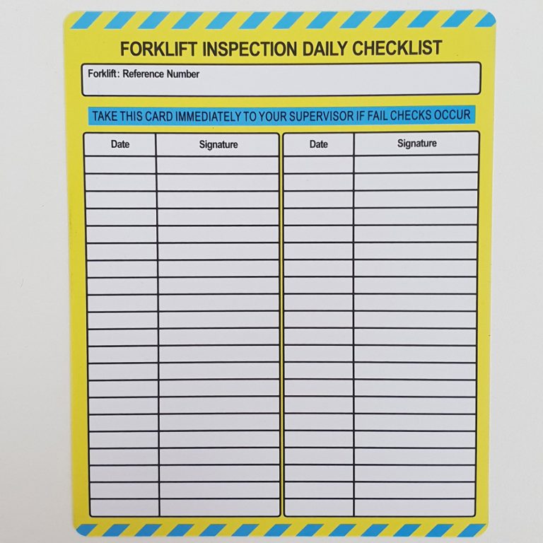 Forklift Inspection Tag Kit - Complete Scaffold