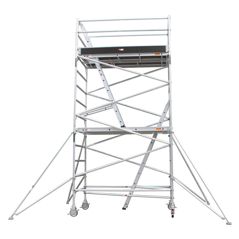 Double Width Mobile Scaffold, 2.2m - 2.5m Top Platform Height, One ...