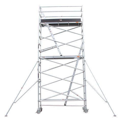 Single Width Mobile Scaffold, 5.0m - 5.3m Top Platform, Two Levels ...