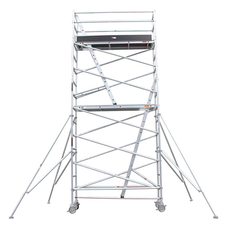 Double Width Mobile Scaffold, 5.0m - 5.3m Top Platform Height, Two ...